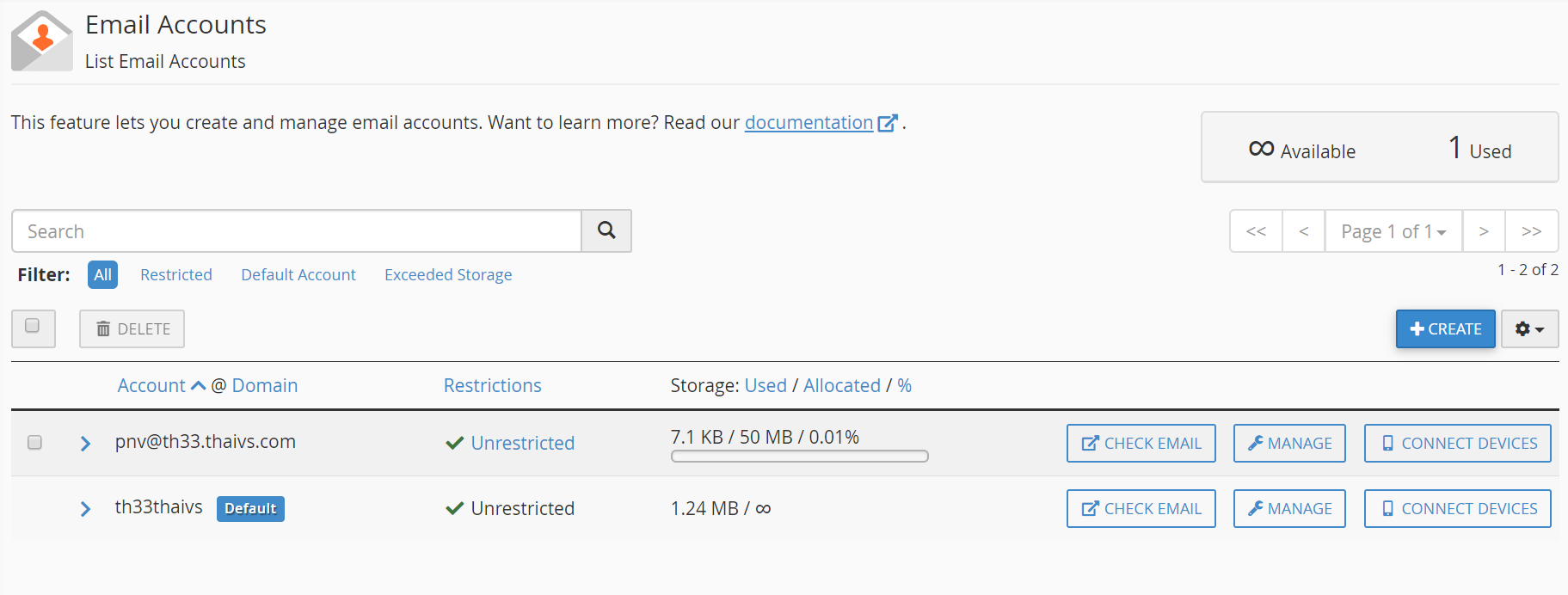 Create Email Accounts - HostPacific.com